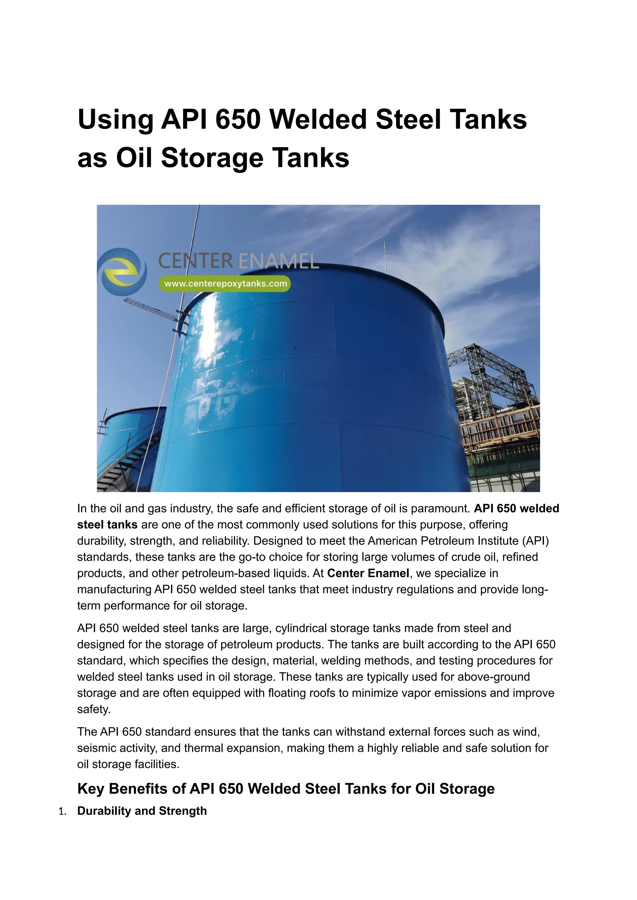 Using API 650 Welded Steel Tanks as Oil Storage Tanks.docx