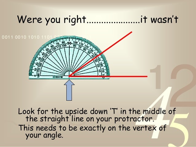 Using a protractor