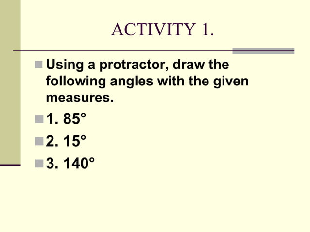 Using a Protractor | PPT | Drawing and Sketching | Arts and Crafts