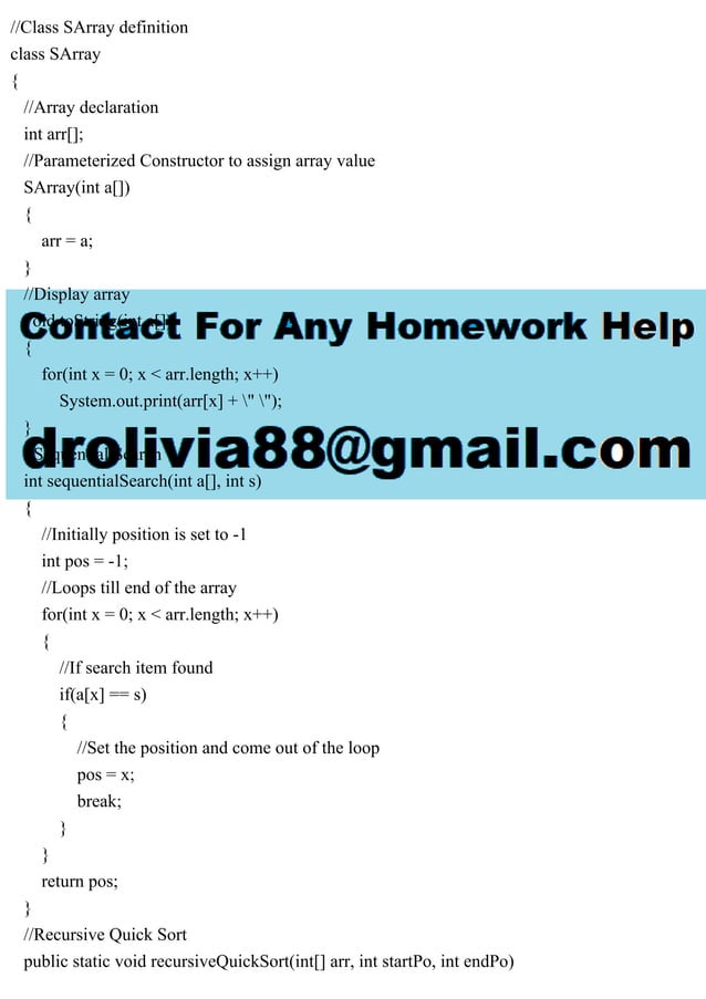 Using Arrays with Sorting and Searching Algorithms1) This program .pdf