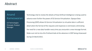 Using Artificial Intelligence to power Service Virtualization | PPT