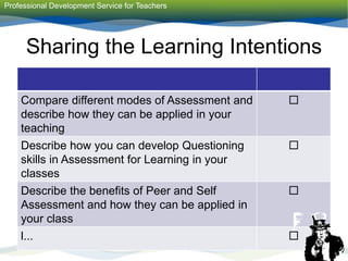 Using Assessment to Support Teaching and Learning.ppt