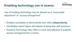 Using assistive tech for exam success for send students uk | PPTX