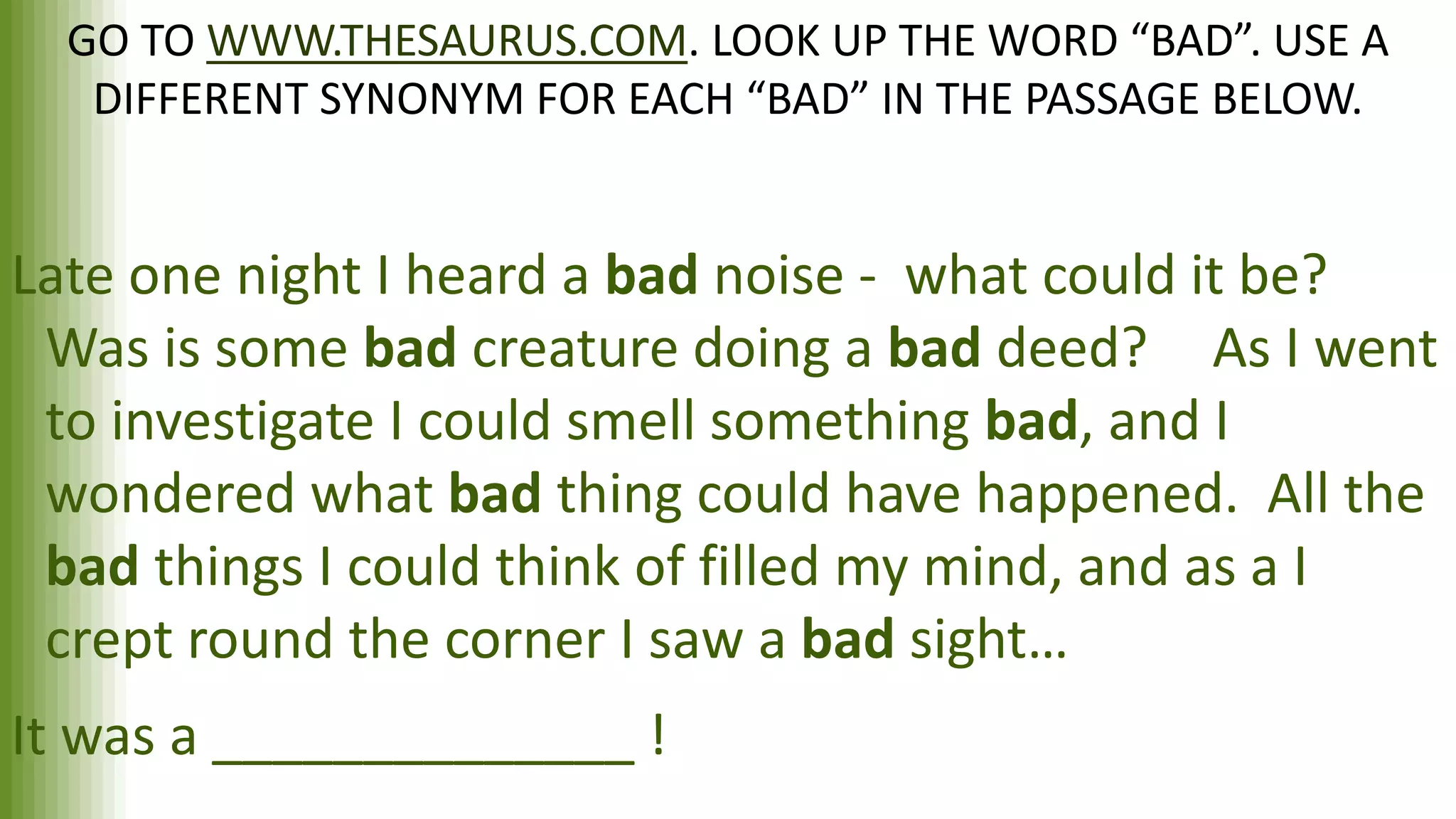 Using a thesaurus.ppt