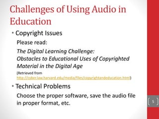 Using audio in education | PPTX