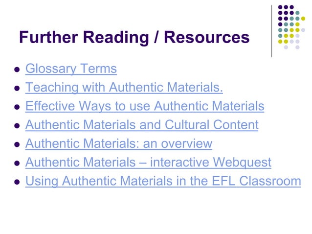 Using authentic materials | PPT