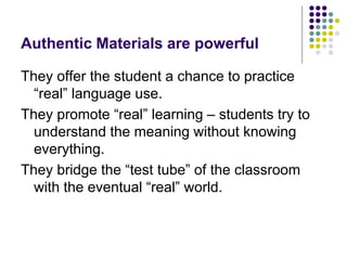 Using authentic materials | PPSX