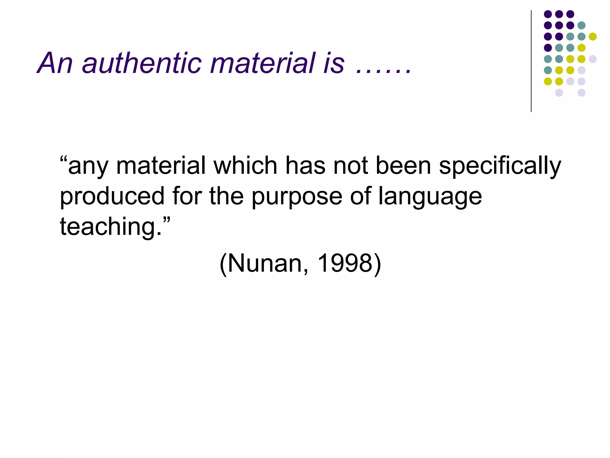 Using Authentic Materials | PPT