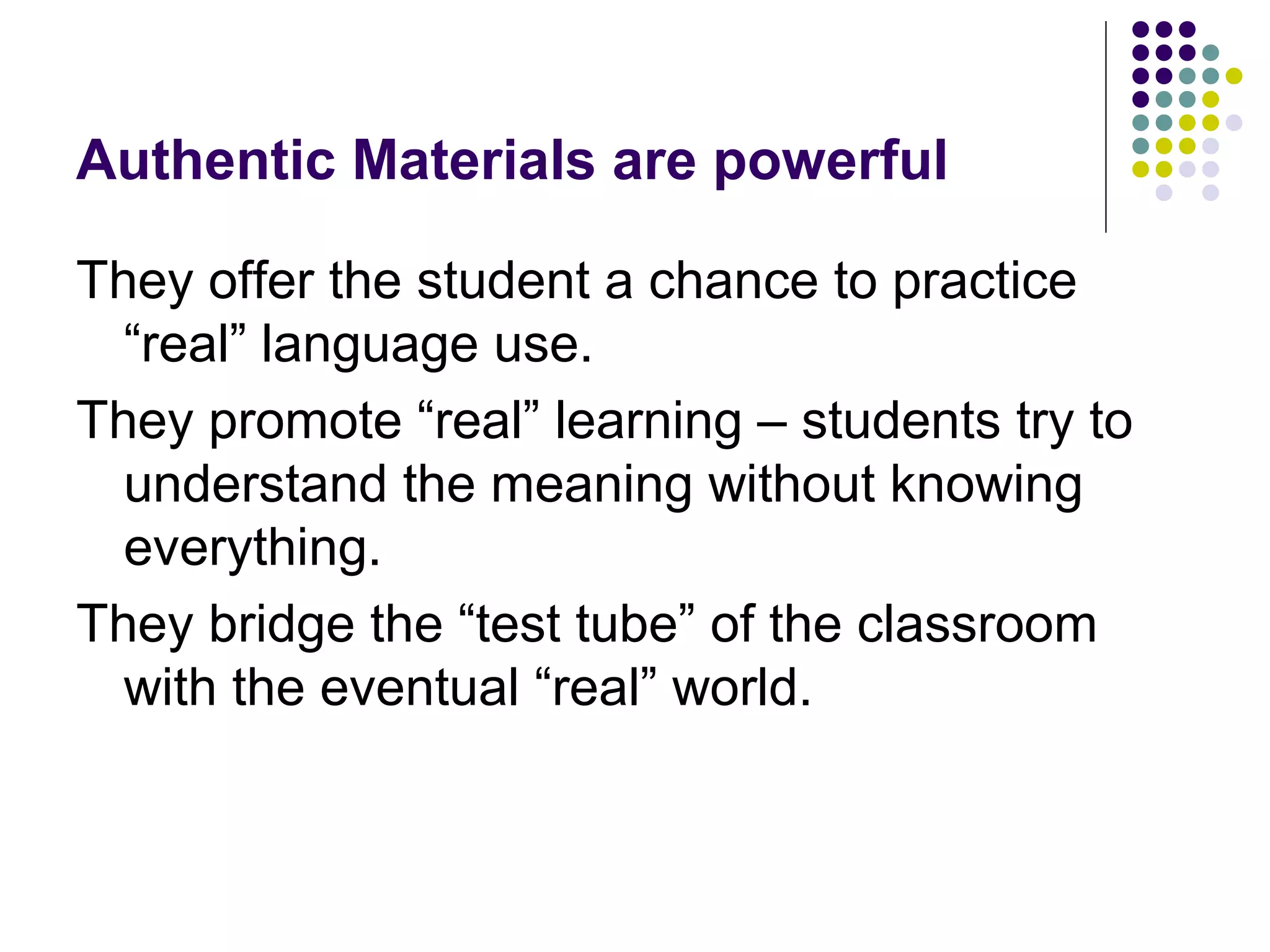 Using Authentic Materials | PPT