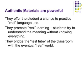 Using Authentic Materials | PPT