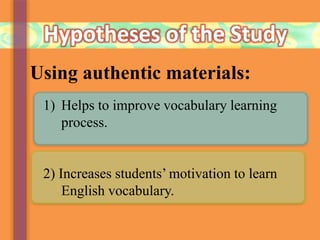 Using authentic materials in teaching second.foreign language ...