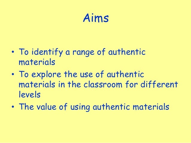 Using authentic materials (jo watson)