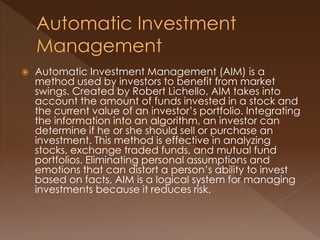 Using Automatic Investment Management to Trade Stocks and Funds | PPT