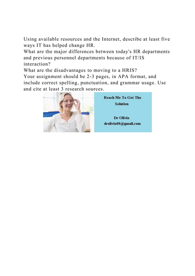 Using available resources and the Internet, describe at least five.docx