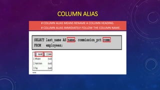 Using basic select statement in oracle database | PPT