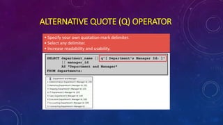 Using basic select statement in oracle database | PPT