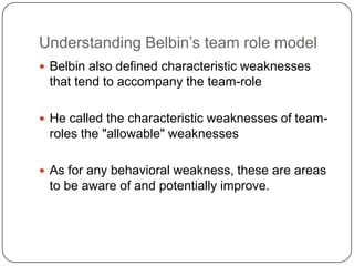 Using Belbin’s Team Role Model | PPTX
