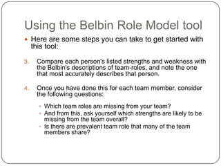 Using Belbin’s Team Role Model | PPTX