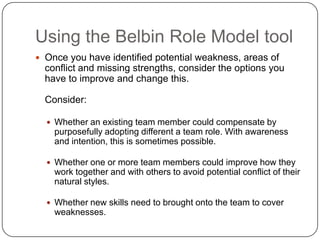 Using Belbin’s Team Role Model | PPTX