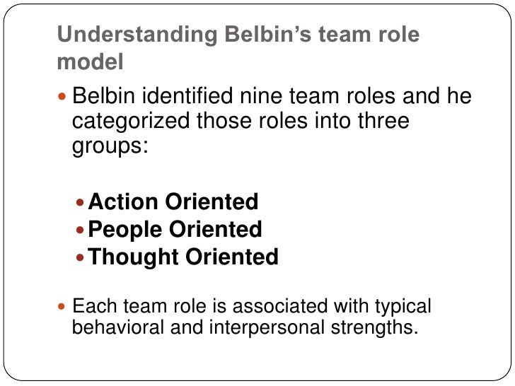 Using Belbin’s Team Role Model
