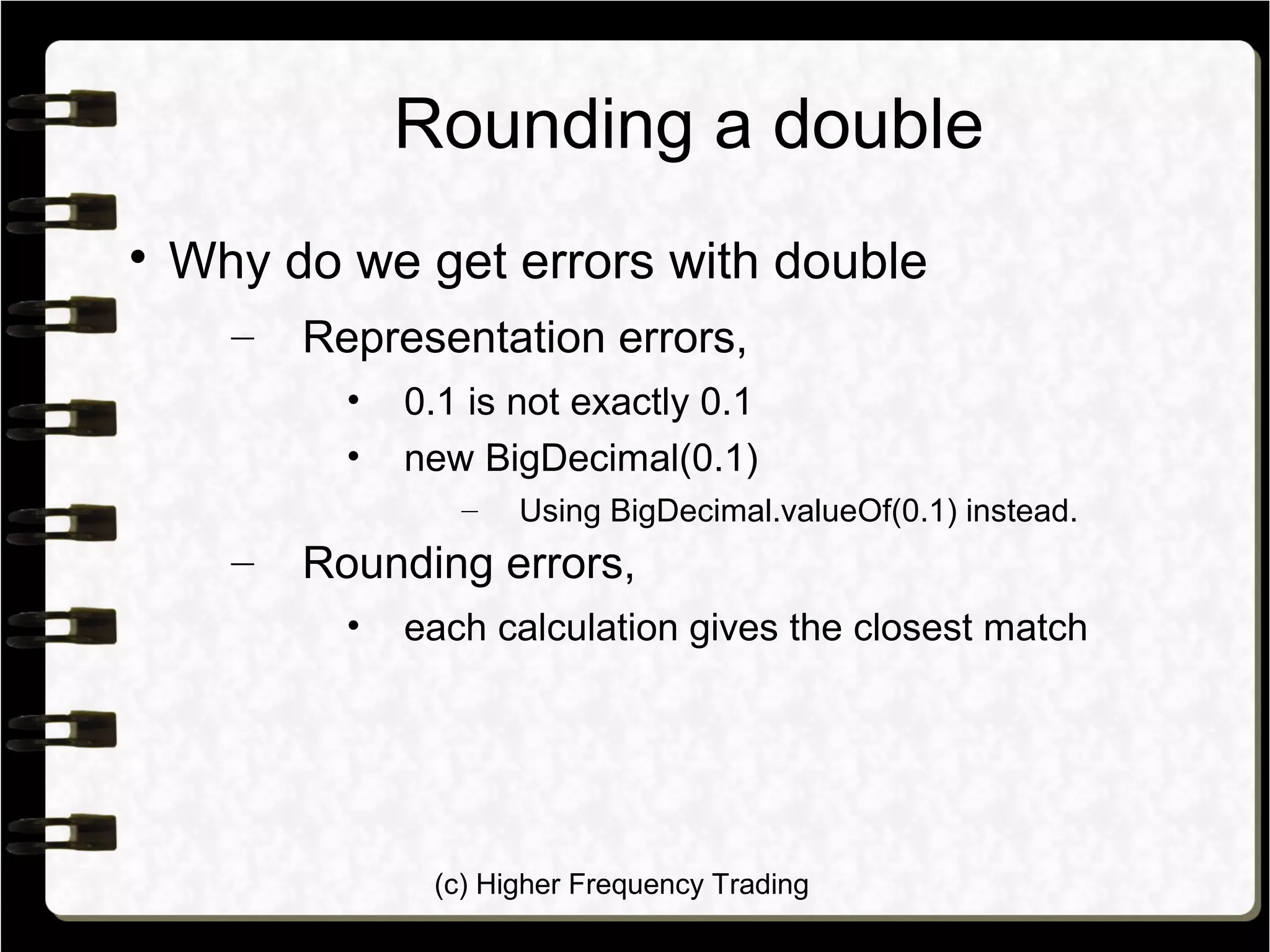 Using BigDecimal and double | PPT