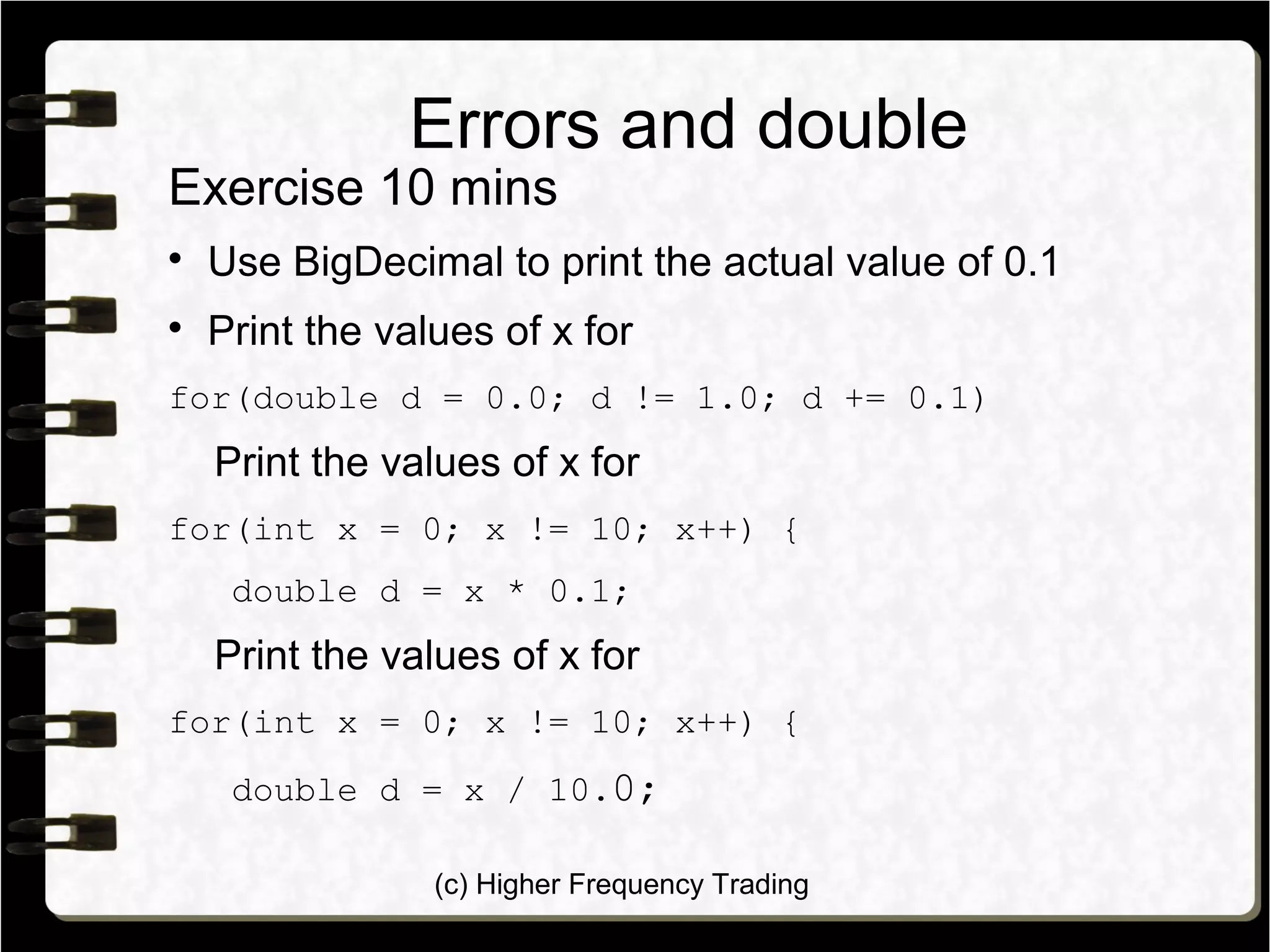 Using BigDecimal and double | PPT