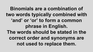 Using Binomials | PPTX