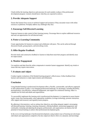 Using Blended Learning In Professional Development: Advantages And ...