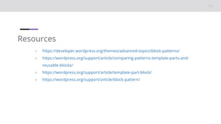 Using Block Patterns in your Block Theme.pptx | Free download