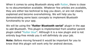 Using bluetooth functionality with flutter