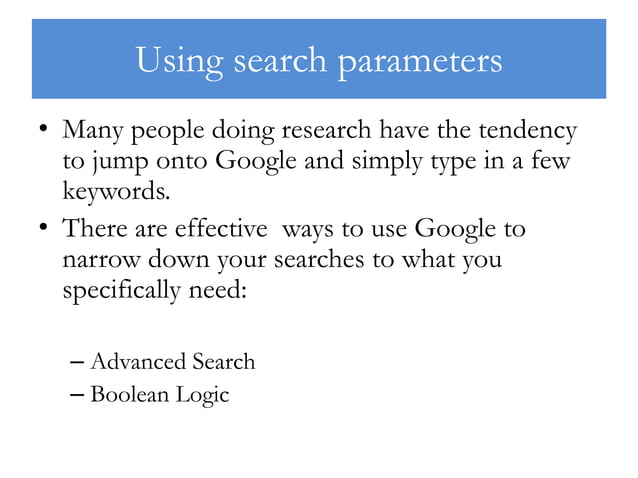 Boolean Logic with Google | PPT