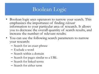 Boolean Logic with Google | PPT