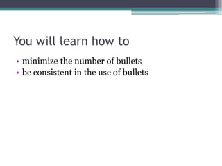 Using bullets | PPT