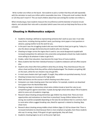 Research I (Mathematics in Elementary level) | PDF