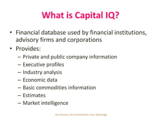 Introduction to Capital IQ | PPTX