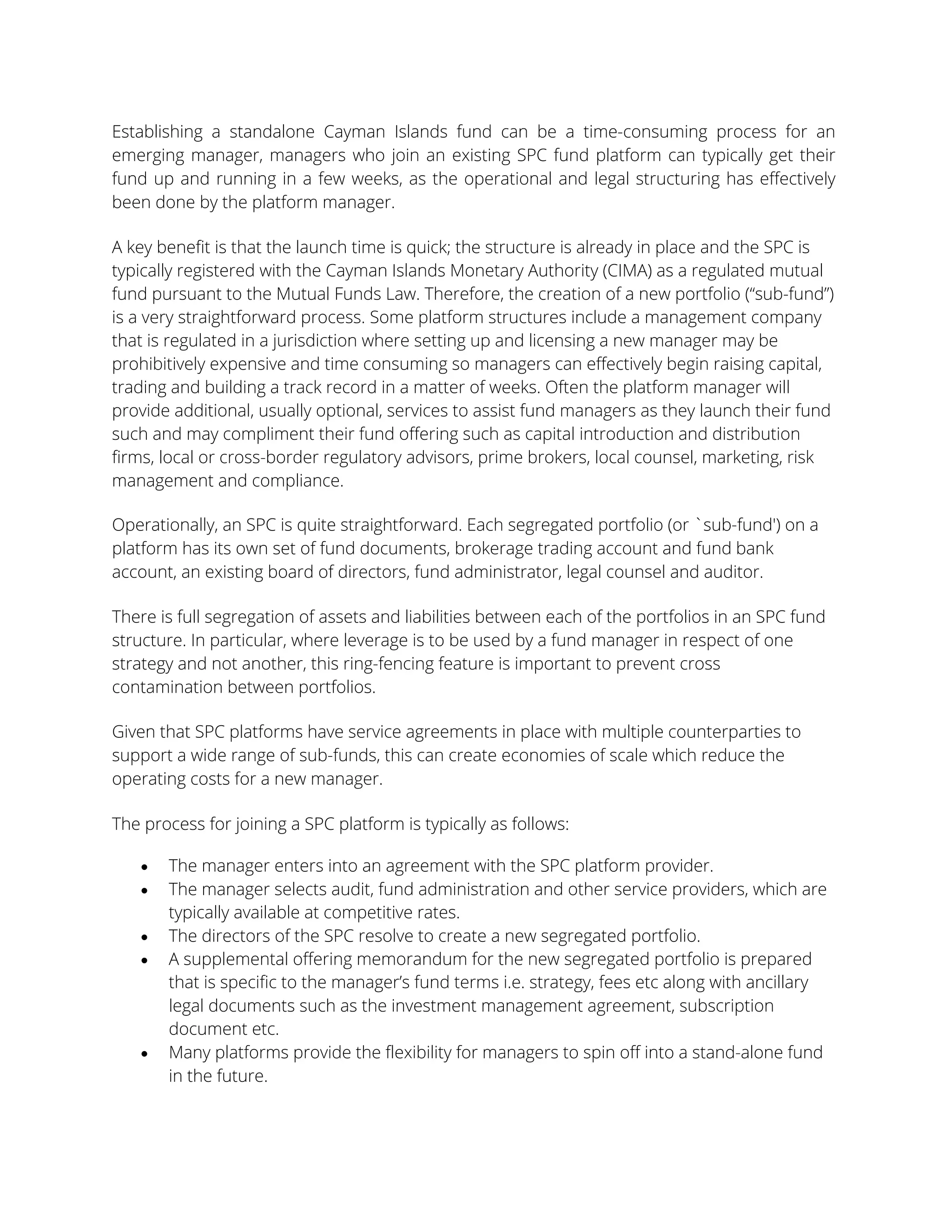 Forming a Cayman SPC - Cayman Fund Structuring | PDF