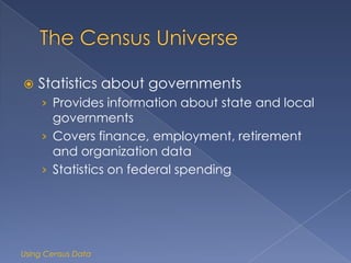 Using census data | PPTX