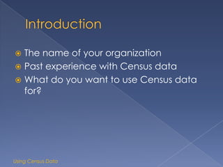Using census data | PPTX