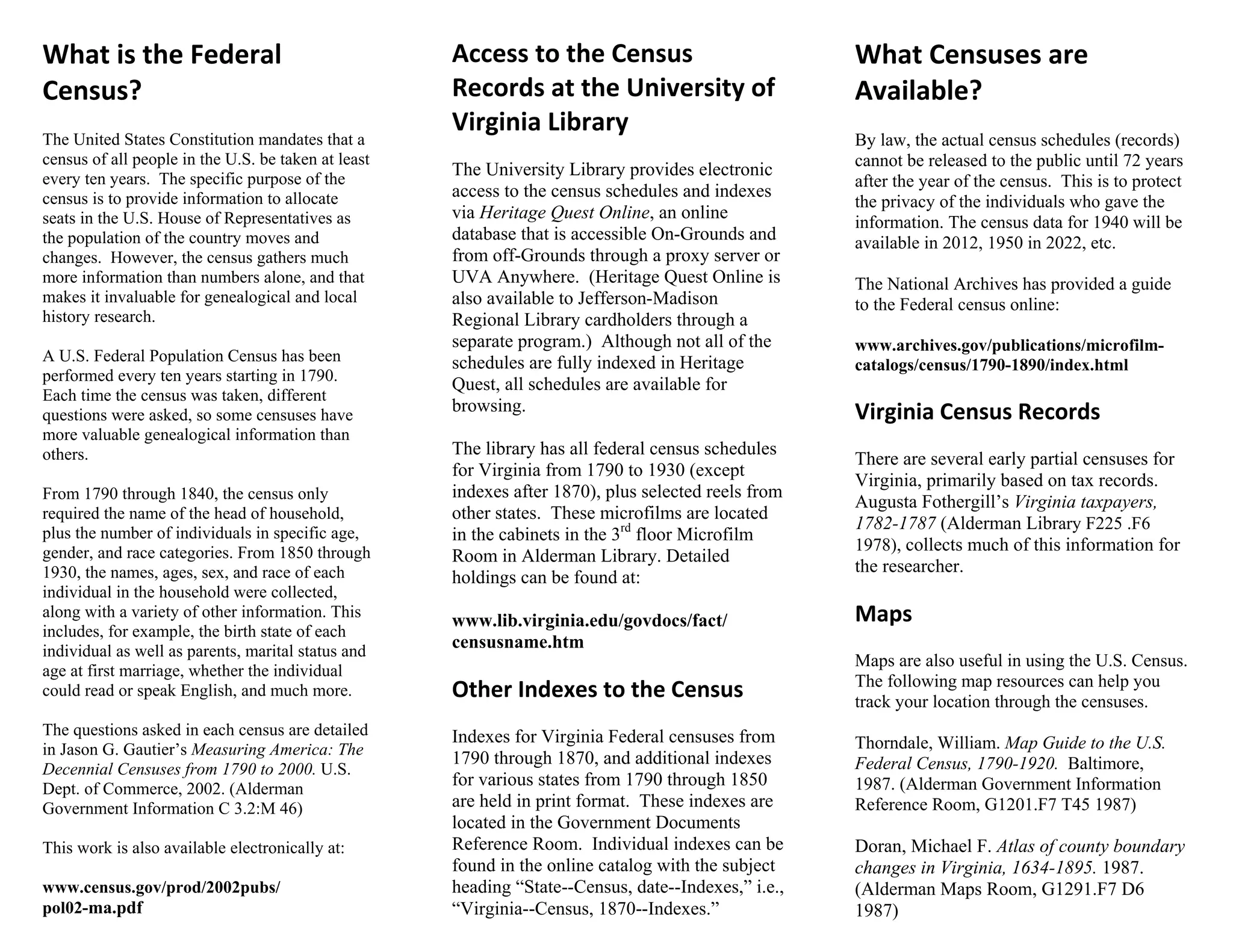 Using the US Federal Census in Genealogy Handout | PDF