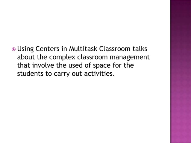 Using centers in multitask classroom. | PPT