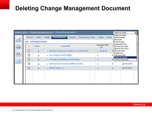 Using Change Management in Primavera Contract Management | PPT