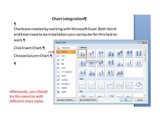 Using Charts in Word | PPT
