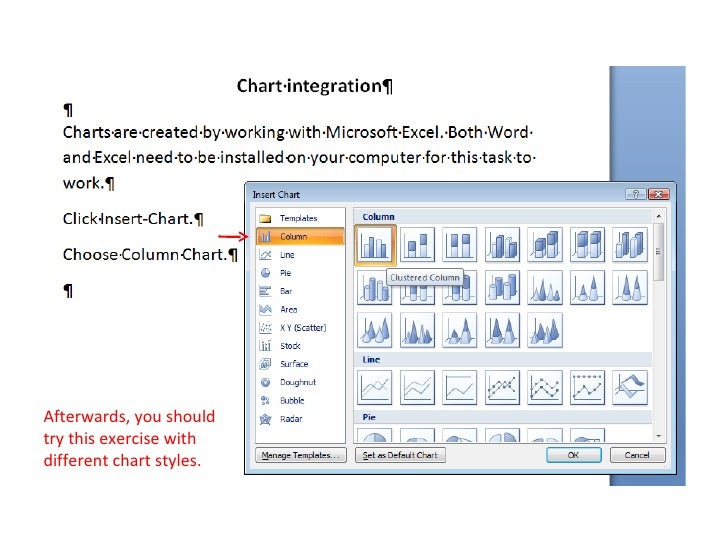 Using Charts in Word