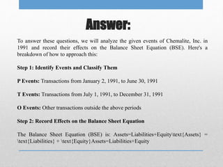 Using Chemalite, Inc. to Learn Financial Accounting Principles. | PPTX