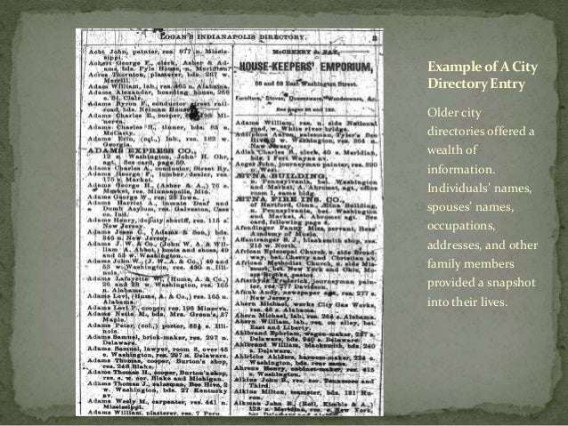 Using City Directories in Your Research
