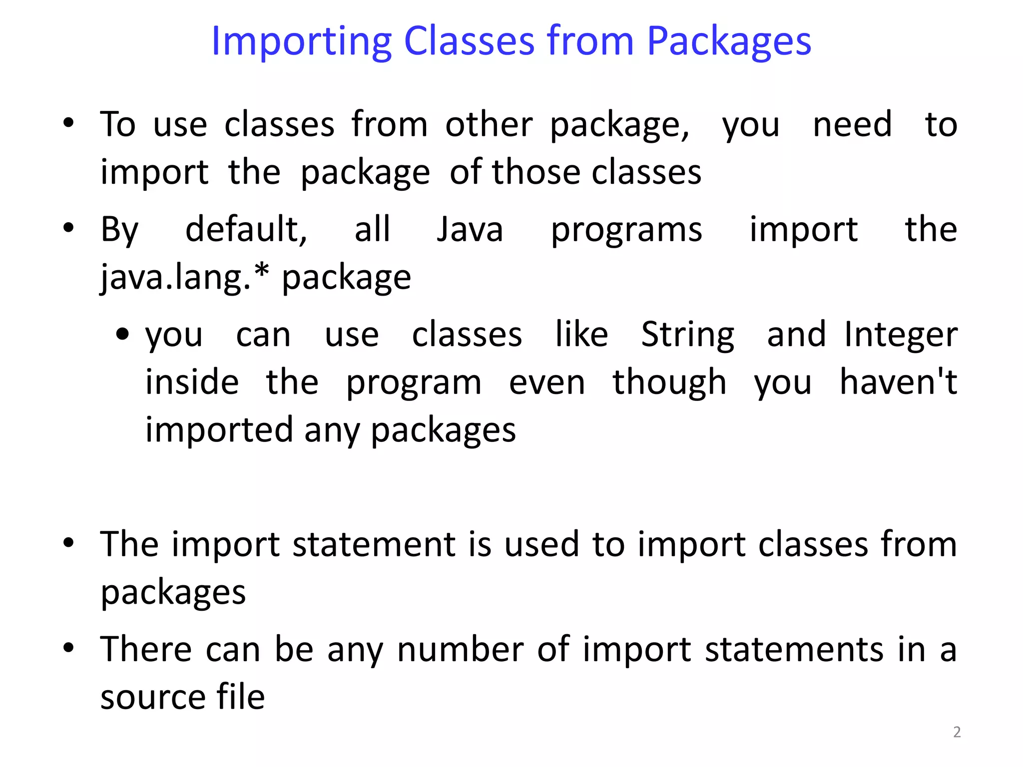 Using classes from other packages | PPT | Free Download