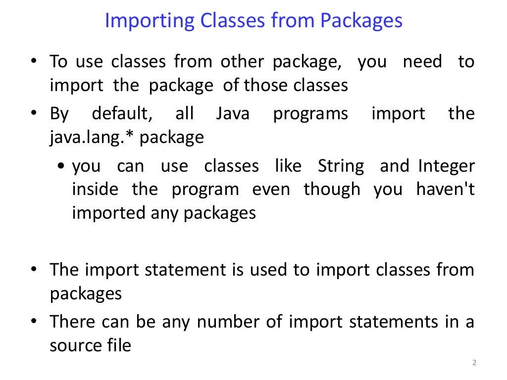 Using classes from other packages