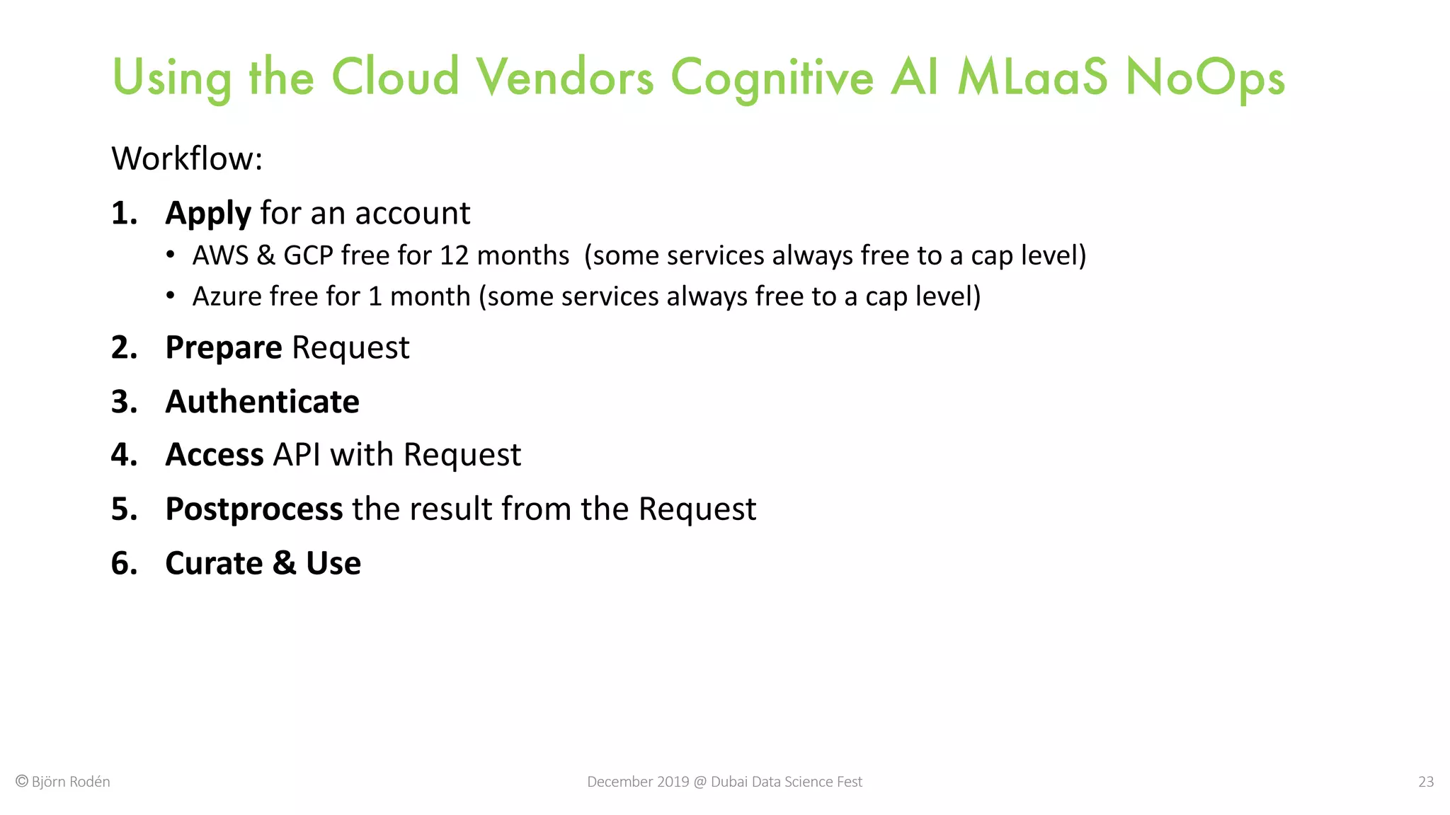 Using Cloud Hyperscale Vendors Cognitive Artificial Intelligence NoOps MLaaS | PPT