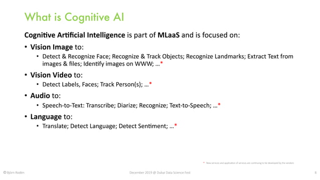 Using Cloud Hyperscale Vendors Cognitive Artificial Intelligence NoOps MLaaS | PPT