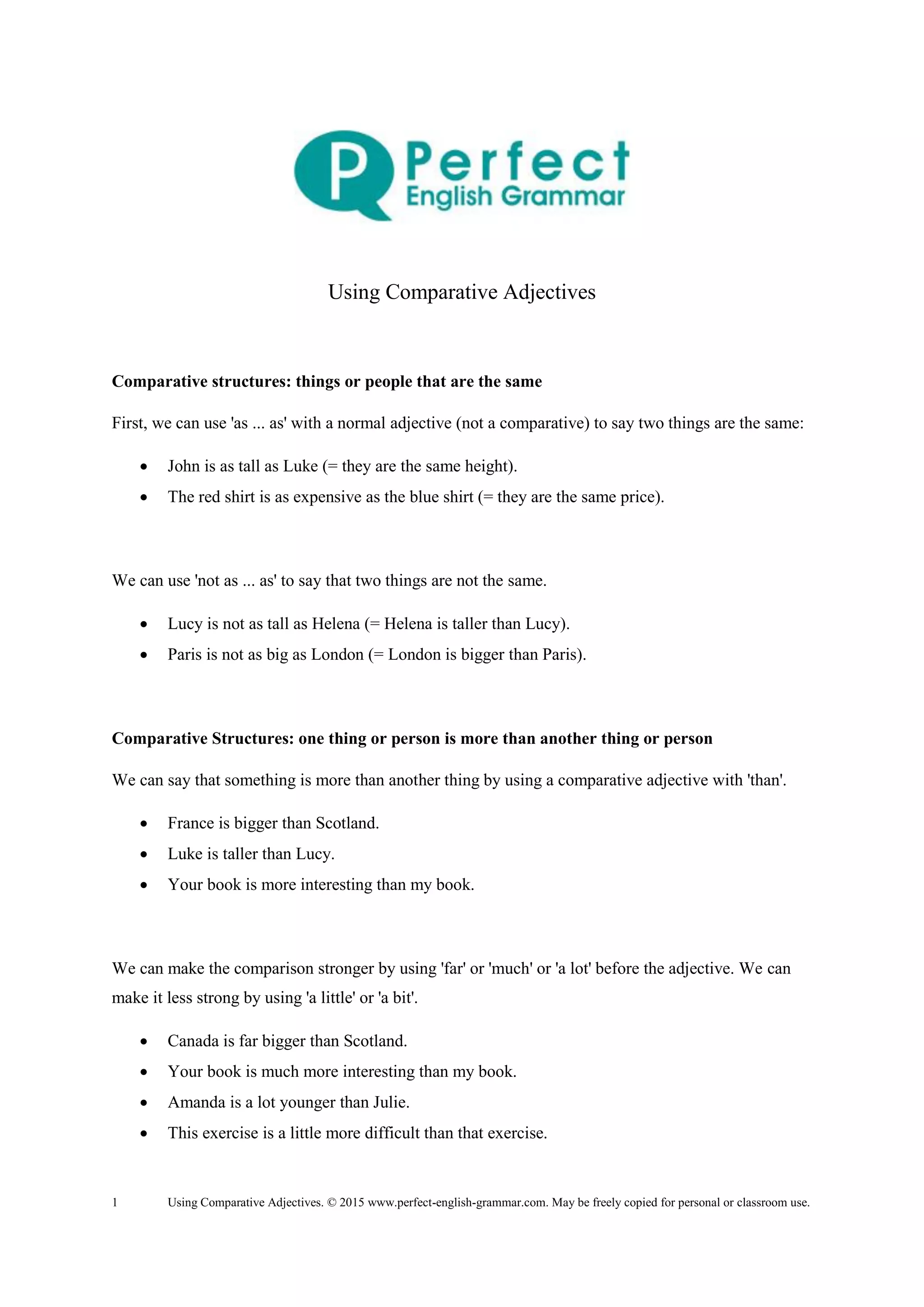 Using comparative adjectives | PDF | Weather | Science